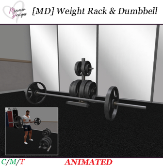 Second Life Marketplace - [MD] Weight Rack & Dumbbells (Boxed)